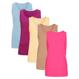 Longtop bonprix, Damen, Gr. 56/58 (XXXL), dunkelpink, violettorchidee, hellblau, hellgelb, eiskaffee, Jersey, Obermaterial: 100% Baumwolle, mehrfarbig, unifarben, figurumspielend Po-bedeckend, Rundhals, eingefasste Kante, Tops Longtop, figurumspielende Passform, po-bedeckend