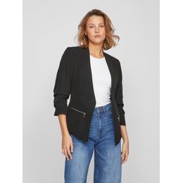 Kurzblazer Vila "VIJOY 3/4 BLAZER - NOOS", Damen, Gr. 44, schwarz, Web, Obermaterial: 95% Polyester, 5% Elasthan, unifarben, regular fit normal, Blazer Kurzblazer