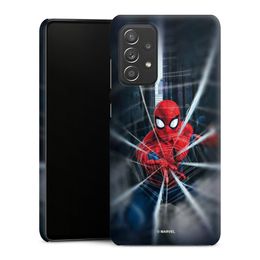 DeinDesign Galaxy A52s 5G Handy Premium Case Smartphone Handyh&uuml;lle Schutzh&uuml;lle matt Marvel Spiderman Kinofilm Premium Case