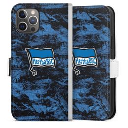 DeinDesign iPhone 12 Pro Handy Klapph&uuml;lle Handyh&uuml;lle aus Kunst Leder wei&szlig; Flip Case Flag Hertha Bsc Logo Sideflip mit Lasche