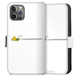 DeinDesign iPhone 12 Pro Handy Klapph&uuml;lle Handyh&uuml;lle aus Kunst Leder wei&szlig; Flip Case Peanuts Official Licensed Product Children Sideflip mit Lasche