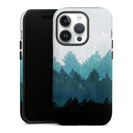 DeinDesign iPhone 14 Pro Handy Panzer Handyh&uuml;lle robuste Outdoor H&uuml;lle Schutzh&uuml;lle matt Tree Forrest Abstract Tough Case