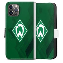 DeinDesign iPhone 12 Pro Handy Klapph&uuml;lle Handyh&uuml;lle aus Kunst Leder wei&szlig; Flip Case Sv Werder Bremen Coat Of Arms Official Licensed Product Sideflip mit Lasche