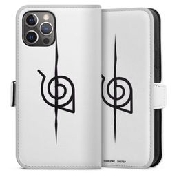 DeinDesign iPhone 12 Pro Handy Klapph&uuml;lle Handyh&uuml;lle aus Kunst Leder wei&szlig; Flip Case Konoha Sasuke Naruto Shippuden Sideflip mit Lasche