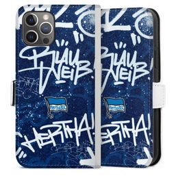 DeinDesign iPhone 12 Pro Handy Klapph&uuml;lle Handyh&uuml;lle aus Kunst Leder wei&szlig; Flip Case Official Licensed Product Hertha Bsc Graffiti Sideflip mit Lasche