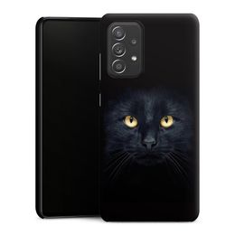 DeinDesign Galaxy A52s 5G Handy Premium Case Smartphone Handyh&uuml;lle Schutzh&uuml;lle matt Cat Black Eye Premium Case