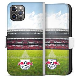 DeinDesign iPhone 12 Pro Handy Klapph&uuml;lle Handyh&uuml;lle aus Kunst Leder wei&szlig; Flip Case Stadium Rb Leipzig Official Licensed Product Sideflip mit Lasche