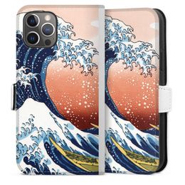 DeinDesign iPhone 12 Pro Handy Klapph&uuml;lle Handyh&uuml;lle aus Kunst Leder wei&szlig; Flip Case Die Gro&szlig;e Welle Vor Kanagawa Japan Art Sideflip mit Lasche