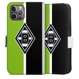 DeinDesign iPhone 12 Pro Handy Klapph&uuml;lle Handyh&uuml;lle aus Kunst Leder wei&szlig; Flip Case Bundesliga Borussia M&ouml;nchengladbach Gladbach Sideflip mit Lasche