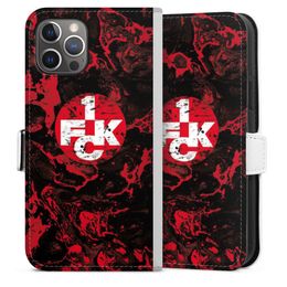 DeinDesign iPhone 12 Pro Handy Klapph&uuml;lle Handyh&uuml;lle aus Kunst Leder wei&szlig; Flip Case 1. Fc Kaiserslautern 1. Fck Logo Sideflip mit Lasche