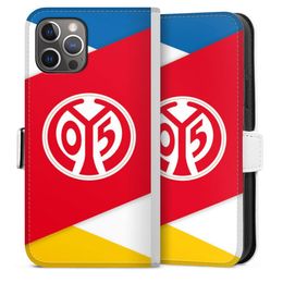 DeinDesign iPhone 12 Pro Handy Klapph&uuml;lle Handyh&uuml;lle aus Kunst Leder wei&szlig; Flip Case Soccer Official Licensed Product 1. Fsv Mainz 05 E.V. Sideflip mit Lasche