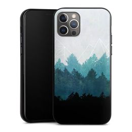 DeinDesign iPhone 12 Pro Handy Silikon H&uuml;lle Case schwarz Handyh&uuml;lle Forrest Abstract Tree