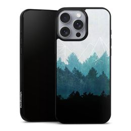 DeinDesign iPhone 16 Pro Max Handy Slim Case extra d&uuml;nn Silikon Handyh&uuml;lle schwarz H&uuml;lle Tree Forrest Abstract Silikon Slim Case