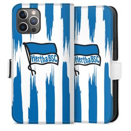 DeinDesign iPhone 12 Pro Handy Klapph&uuml;lle Handyh&uuml;lle aus Kunst Leder wei&szlig; Flip Case Bundesliga Hertha Bsc Official Licensed Product Sideflip mit Lasche