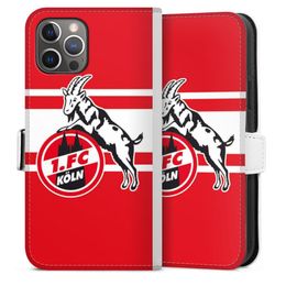 DeinDesign iPhone 12 Pro Handy Klapph&uuml;lle Handyh&uuml;lle aus Kunst Leder wei&szlig; Flip Case Official Licensed Product 1. Fc K&ouml;ln Coat Of Arms Sideflip mit Lasche