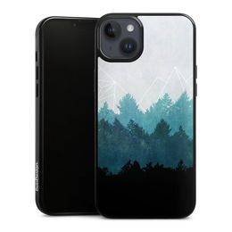 DeinDesign iPhone 14 Plus Handy Silikon H&uuml;lle Case schwarz Handyh&uuml;lle Tree Forrest Abstract