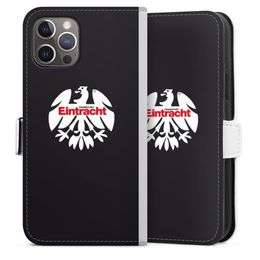 DeinDesign iPhone 12 Pro Handy Klapph&uuml;lle Handyh&uuml;lle aus Kunst Leder wei&szlig; Flip Case Eagle Retro Logo Sideflip mit Lasche