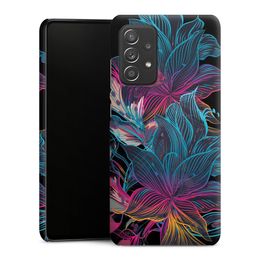 DeinDesign Galaxy A52s 5G Handy Premium Case Smartphone Handyh&uuml;lle Schutzh&uuml;lle matt Colourful Flowers Neon Premium Case