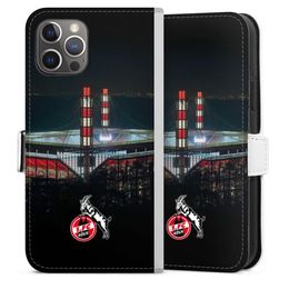 DeinDesign iPhone 12 Pro Handy Klapph&uuml;lle Handyh&uuml;lle aus Kunst Leder wei&szlig; Flip Case Stadium 1. Fc K&ouml;ln Official Licensed Product Sideflip mit Lasche
