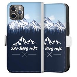 DeinDesign iPhone 12 Pro Handy Klapph&uuml;lle Handyh&uuml;lle aus Kunst Leder wei&szlig; Flip Case Wanderlust Sky Mountain Sideflip mit Lasche