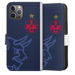 DeinDesign iPhone 12 Pro Handy Klapph&uuml;lle Handyh&uuml;lle aus Kunst Leder wei&szlig; Flip Case Logo 1. Fc Kaiserslautern 1. Fck Sideflip mit Lasche