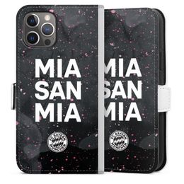DeinDesign iPhone 12 Pro Handy Klapph&uuml;lle Handyh&uuml;lle aus Kunst Leder wei&szlig; Flip Case Mia San Mia Girl Style Fc Bayern M&uuml;nchen Sideflip mit Lasche