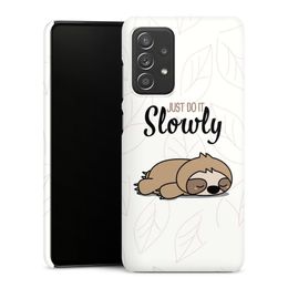 DeinDesign Galaxy A52s 5G Handy Premium Case Smartphone Handyh&uuml;lle Schutzh&uuml;lle matt Sloth Lazy Sunday Animals Premium Case