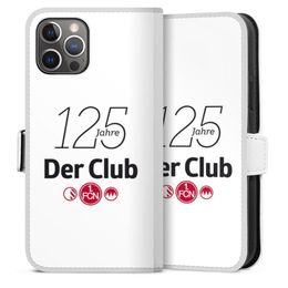 DeinDesign iPhone 12 Pro Handy Klapph&uuml;lle Handyh&uuml;lle aus Kunst Leder wei&szlig; Flip Case 1. Fcn 1. Fc N&uuml;rnberg 125 Jahre Sideflip mit Lasche