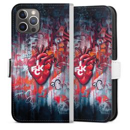 DeinDesign iPhone 12 Pro Handy Klapph&uuml;lle Handyh&uuml;lle aus Kunst Leder wei&szlig; Flip Case 1. Fck 1. Fc Kaiserslautern Heart Sideflip mit Lasche