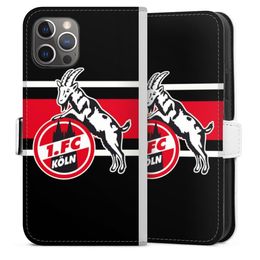 DeinDesign iPhone 12 Pro Handy Klapph&uuml;lle Handyh&uuml;lle aus Kunst Leder wei&szlig; Flip Case Official Licensed Product 1. Fc K&ouml;ln Logo Sideflip mit Lasche