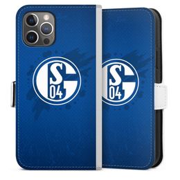 DeinDesign iPhone 12 Pro Handy Klapph&uuml;lle Handyh&uuml;lle aus Kunst Leder wei&szlig; Flip Case Official Licensed Product Fc Schalke 04 Schalke 04 Sideflip mit Lasche