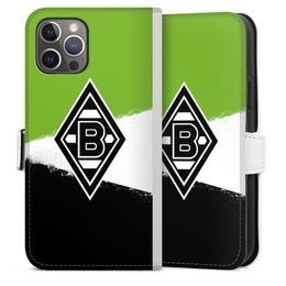 DeinDesign iPhone 12 Pro Handy Klapph&uuml;lle Handyh&uuml;lle aus Kunst Leder wei&szlig; Flip Case Official Licensed Product Bmg Borussia M&ouml;nchengladbach Sideflip mit Lasche
