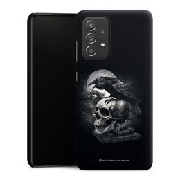 DeinDesign Galaxy A52s 5G Handy Premium Case Smartphone Handyh&uuml;lle Schutzh&uuml;lle matt Skulls Skull Raven Premium Case