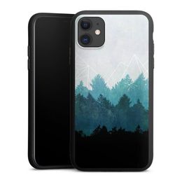 DeinDesign iPhone 11 Handy Premium Silikon H&uuml;lle Handyh&uuml;lle schwarz Case Forrest Abstract Tree Silikon Premium Case