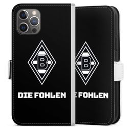 DeinDesign iPhone 12 Pro Handy Klapph&uuml;lle Handyh&uuml;lle aus Kunst Leder wei&szlig; Flip Case Die Fohlen Gladbach Borussia M&ouml;nchengladbach Sideflip mit Lasche