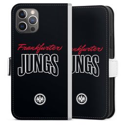 DeinDesign iPhone 12 Pro Handy Klapph&uuml;lle Handyh&uuml;lle aus Kunst Leder wei&szlig; Flip Case Eintracht Frankfurt Sge Official Licensed Product Sideflip mit Lasche