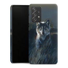 DeinDesign Galaxy A52s 5G Handy Premium Case Smartphone Handyh&uuml;lle Schutzh&uuml;lle matt Wolf Painting Nature Premium Case