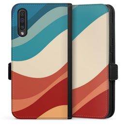 DeinDesign Galaxy A50 Handy Klapph&uuml;lle Handyh&uuml;lle aus Kunst Leder schwarz Flip Case Ombre Wave Colour Sideflip mit Lasche