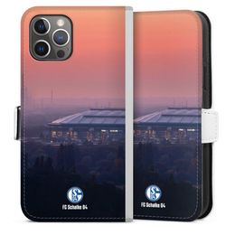 DeinDesign iPhone 12 Pro Handy Klapph&uuml;lle Handyh&uuml;lle aus Kunst Leder wei&szlig; Flip Case Fc Schalke 04 Official Licensed Product Stadium Sideflip mit Lasche
