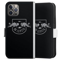 DeinDesign iPhone 12 Pro Handy Klapph&uuml;lle Handyh&uuml;lle aus Kunst Leder wei&szlig; Flip Case Official Licensed Product Logo Rb Leipzig Sideflip mit Lasche