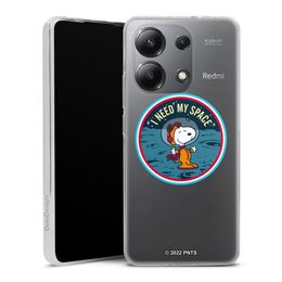 DeinDesign Xiaomi Redmi Note 13 4G Handy Silikon H&uuml;lle Case transparent Handyh&uuml;lle Peanuts Weltall Snoopy Silikon Case