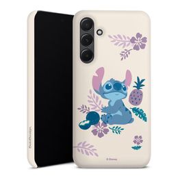 DeinDesign Galaxy A35 5G Handy Premium Case Smartphone Handyh&uuml;lle Schutzh&uuml;lle gl&auml;nzend Flowers Lilo & Stitch Official Licensed Product Premium Case