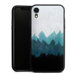 DeinDesign iPhone Xr Handy Premium Silikon H&uuml;lle Handyh&uuml;lle schwarz Case Tree Forrest Abstract Silikon Premium Case
