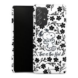 DeinDesign Galaxy A52s 5G Handy Premium Case Smartphone Handyh&uuml;lle Schutzh&uuml;lle matt Peanuts Flowers Snoopy Premium Case
