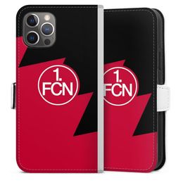 DeinDesign iPhone 12 Pro Handy Klapph&uuml;lle Handyh&uuml;lle aus Kunst Leder wei&szlig; Flip Case 1. Fc N&uuml;rnberg Merchandise 1. Fcn Sideflip mit Lasche