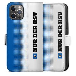 DeinDesign iPhone 12 Pro Handy Klapph&uuml;lle Handyh&uuml;lle aus Kunst Leder wei&szlig; Flip Case Logo Hsv Transparent Sideflip mit Lasche