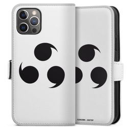 DeinDesign iPhone 12 Pro Handy Klapph&uuml;lle Handyh&uuml;lle aus Kunst Leder wei&szlig; Flip Case Jutsu Naruto Shippuden Sharingan Sideflip mit Lasche