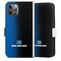 DeinDesign iPhone 12 Pro Handy Klapph&uuml;lle Handyh&uuml;lle aus Kunst Leder wei&szlig; Flip Case Logo Official Licensed Product Hsv Sideflip mit Lasche
