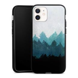 DeinDesign iPhone 12 mini Handy Silikon H&uuml;lle Case schwarz Handyh&uuml;lle Forrest Abstract Tree