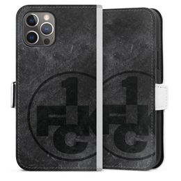 DeinDesign iPhone 12 Pro Handy Klapph&uuml;lle Handyh&uuml;lle aus Kunst Leder wei&szlig; Flip Case Concrete 1. Fc Kaiserslautern 1. Fck Sideflip mit Lasche